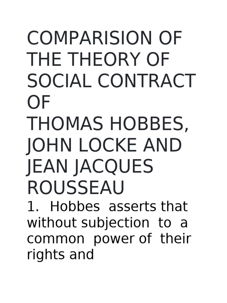 15. Social Contract Theories | PDF | Social Contract | State (Polity)