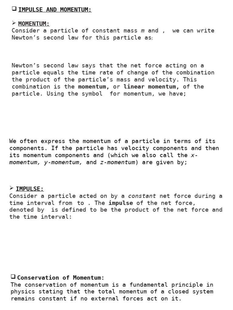 Phys 1 - Module 9 - Impulse and Momentum | PDF | Collision | Momentum