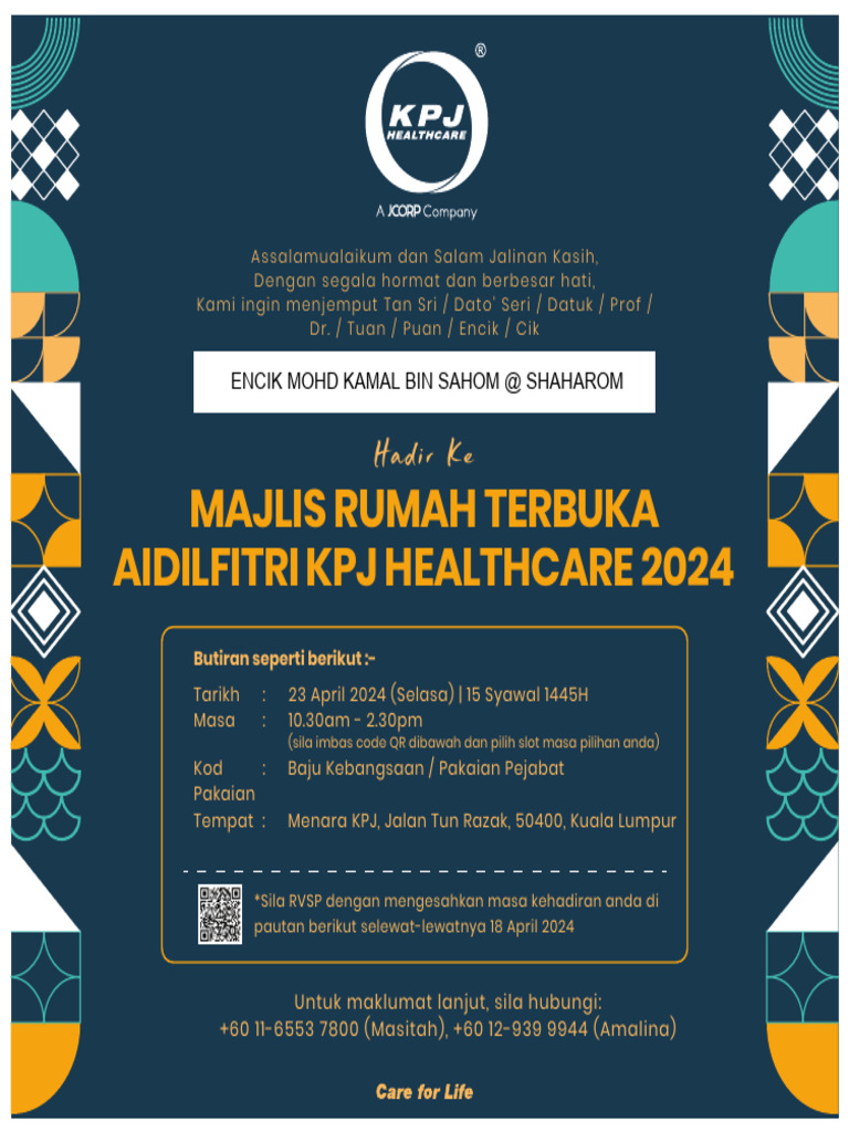 TM Mohd Kamal - Raya Open House 2024 - (E-Invites) | PDF