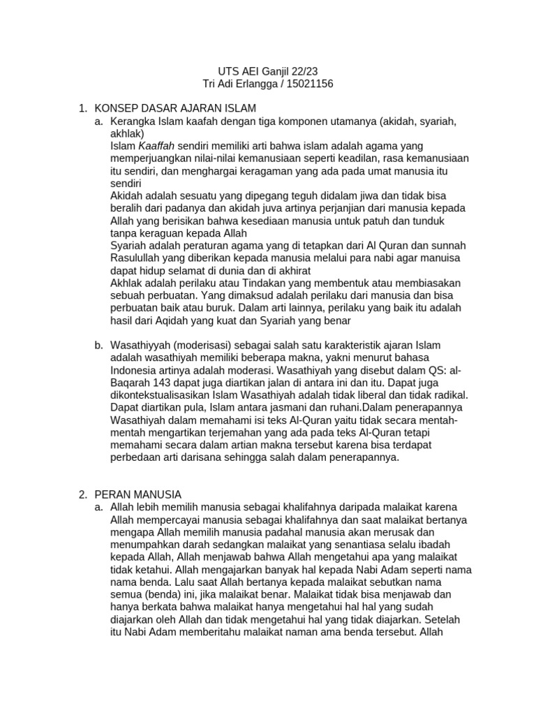 101 - 15021156 - Tri Adi Erlangga - Jawaban UTS AEI Ganjil 22 - 23 | PDF