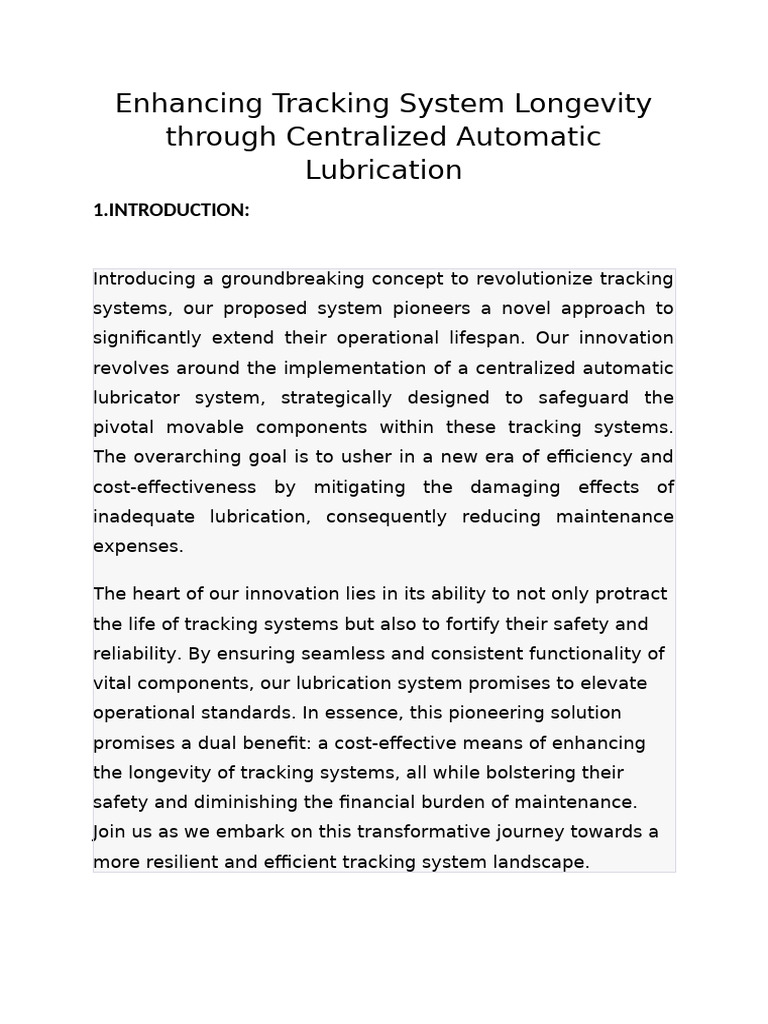 Centralized Lubrication for Tracking Systems | PDF | Solar Panel