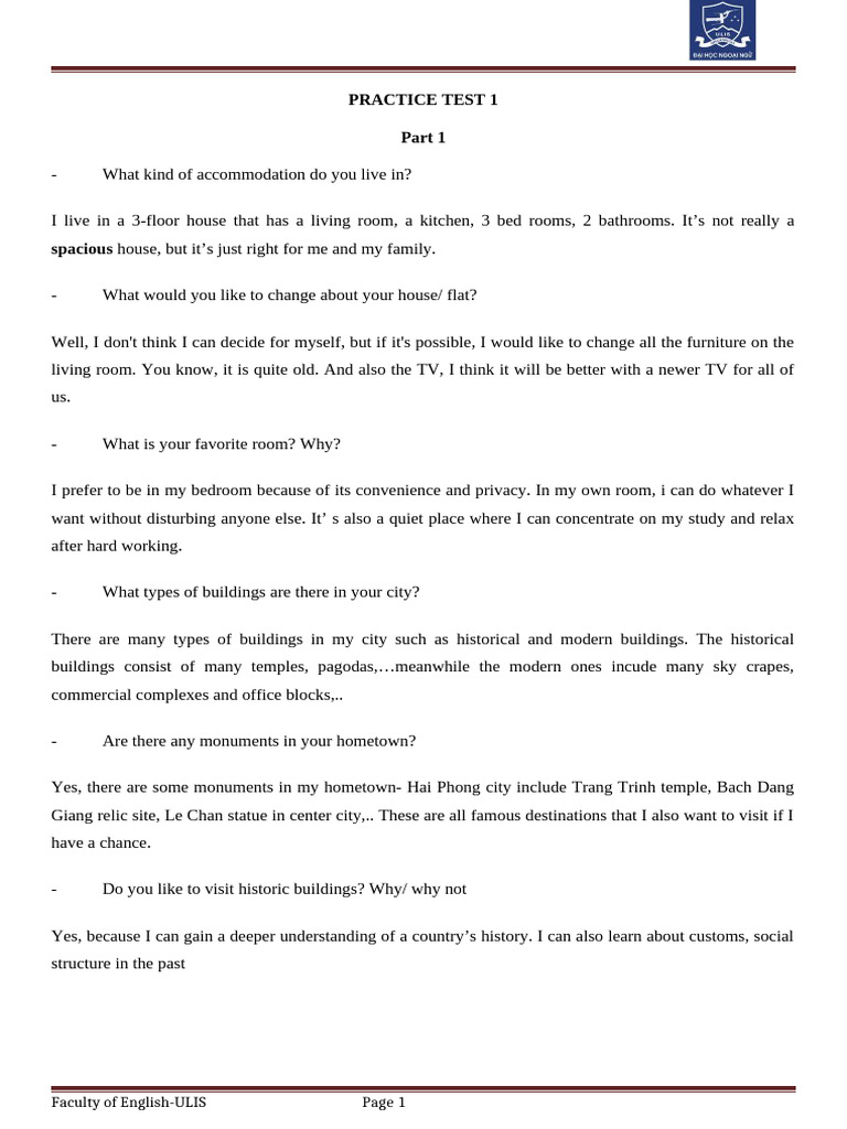 IELTS Speaking Practice Tests (Unit 1-8) | PDF | Pollution | Social Media