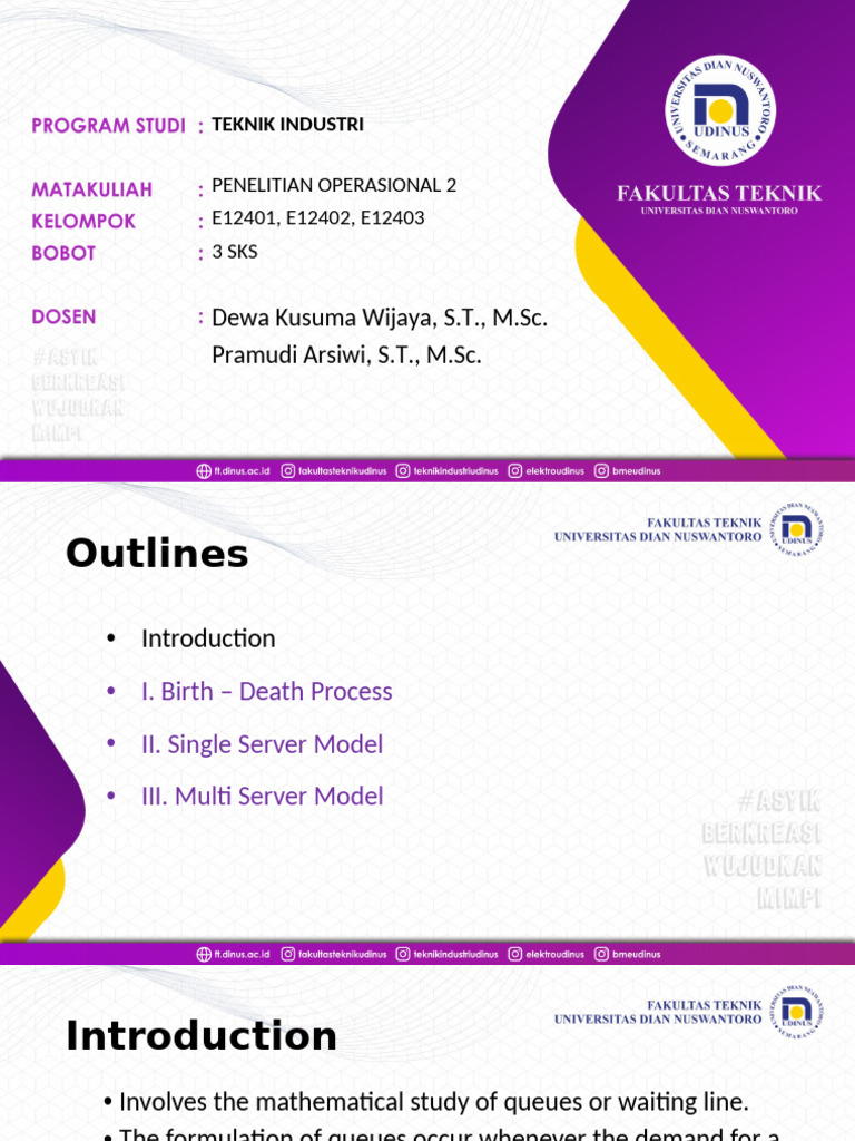 #2-3 - QUEUING THEORY (Part 1) | PDF | Applied Mathematics