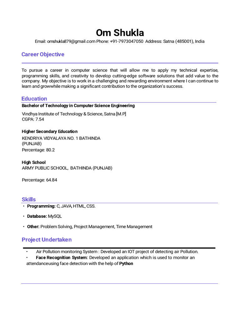 Om Shukla - Om Shukla | PDF