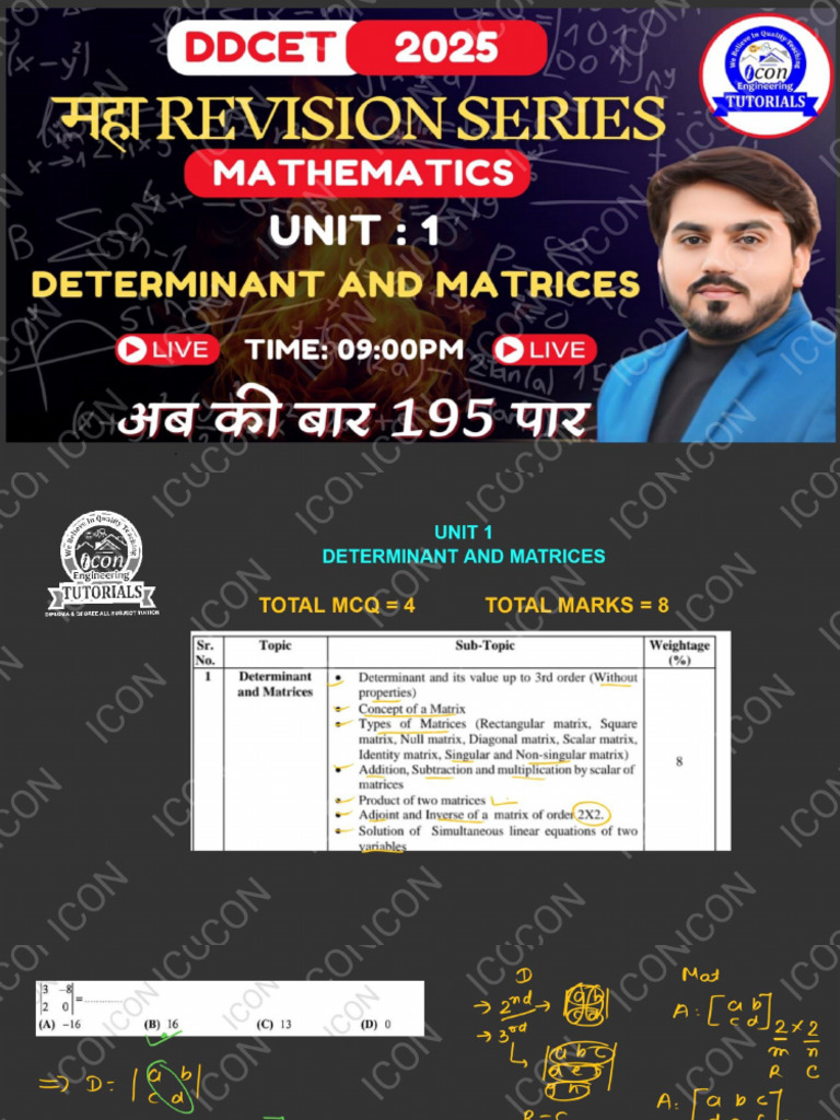Ddcet - Maths - Unit 1 - Full Revision - Icon | PDF