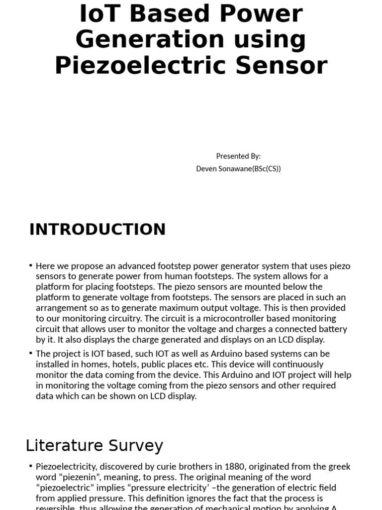 IoT Footstep Power Generation System | PDF | Piezoelectricity | Microcontroller