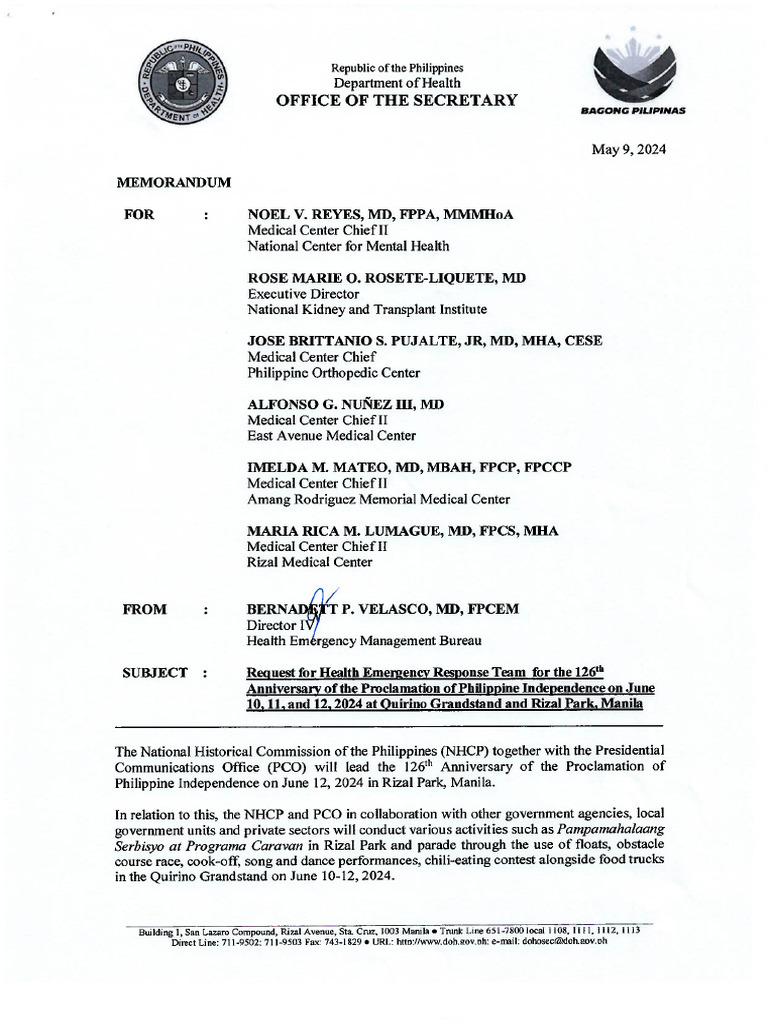 (Memorandum) HERTs For Independence Day | PDF