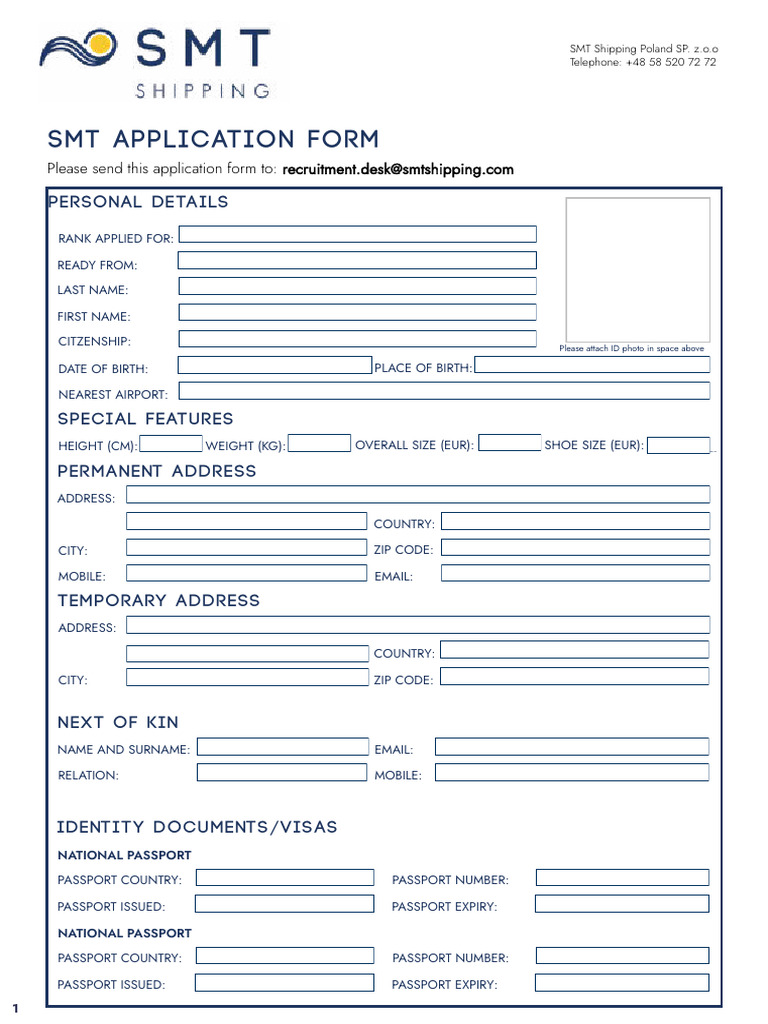 Crew Application Form - IX | PDF