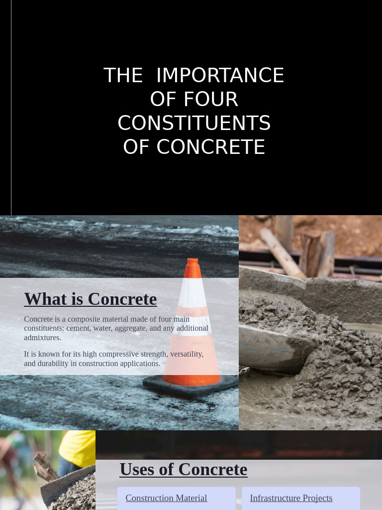 Four Key Components of Concrete | PDF | Concrete | Cement