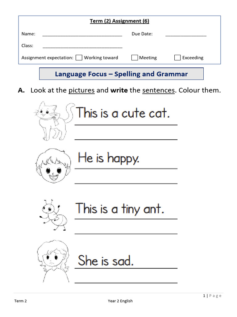 Y2 - T2 - English Assignment 6 by Tr. STELLA | PDF