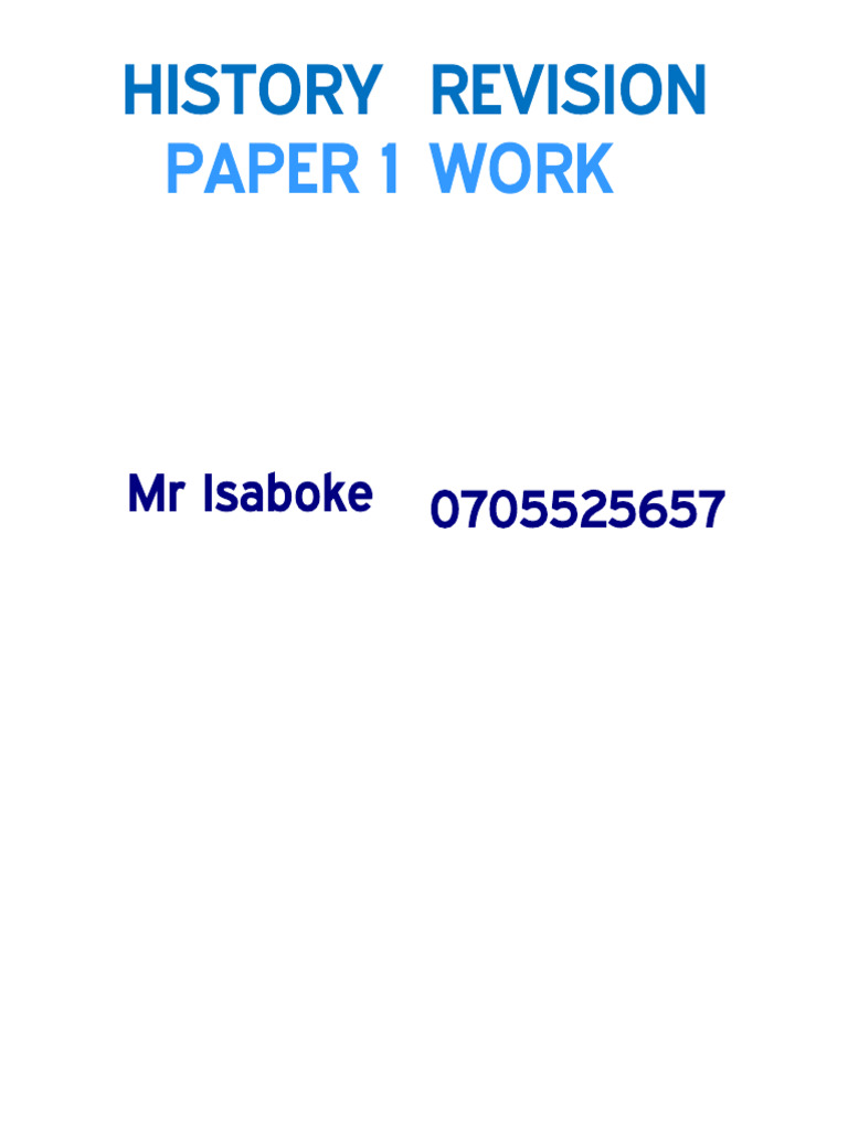 History Paper 1 Revision Work Kenya | PDF