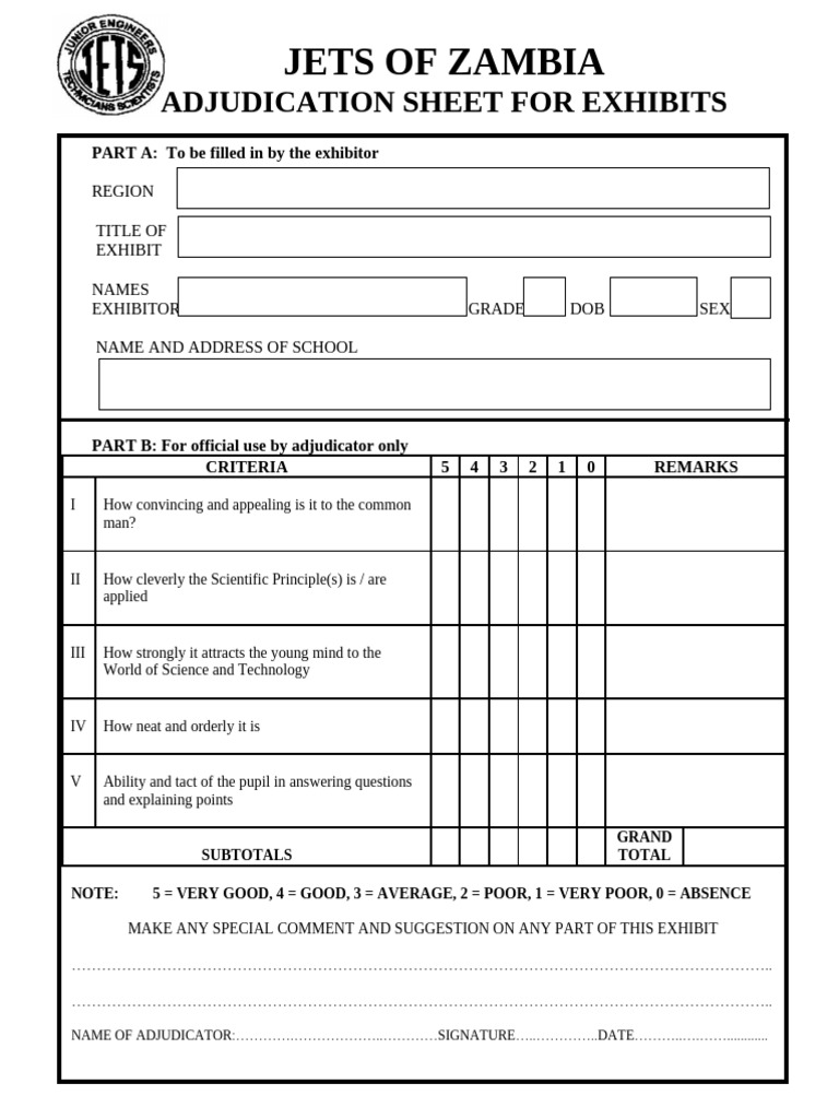 Exhibits Adjudication Sheet | PDF