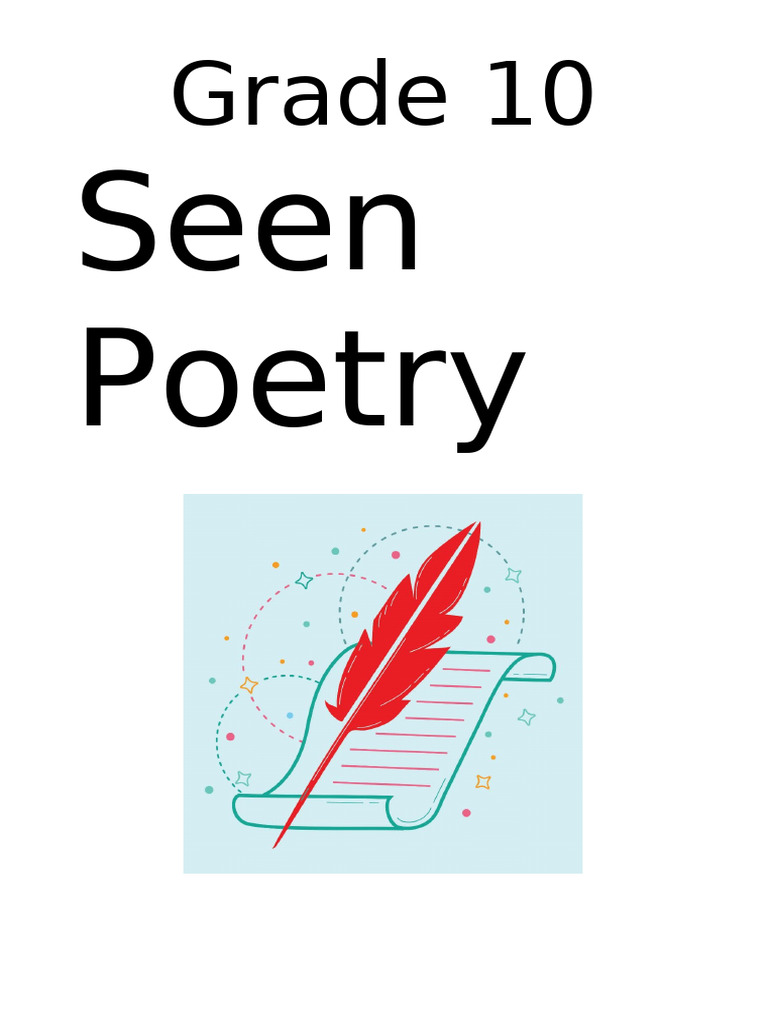 Seen Poetry Booklet Term 1 | PDF