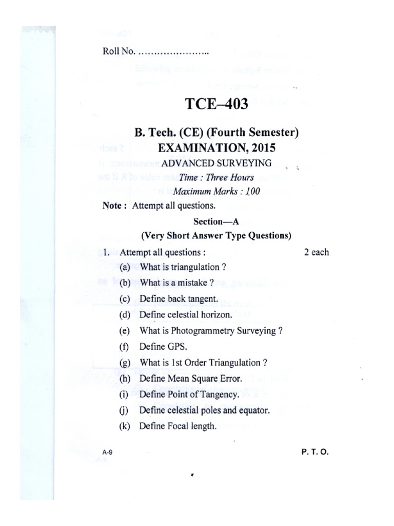 Advanced Surveying | PDF