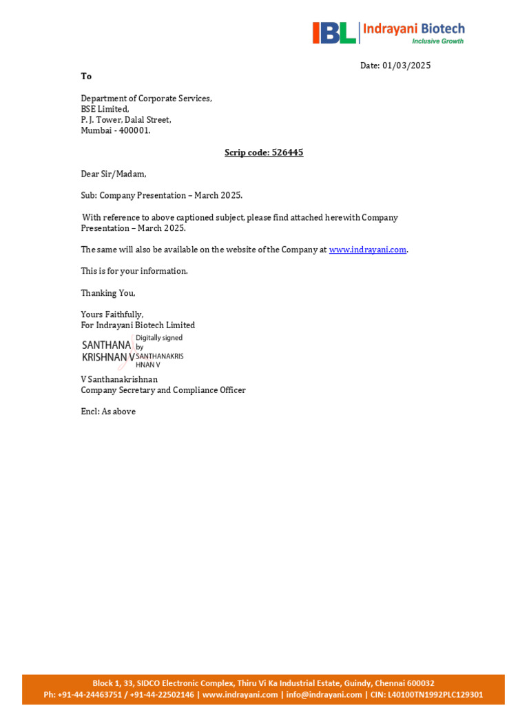 Indrayani Biotech Company Presentation 2025 | PDF | Equity (Finance)