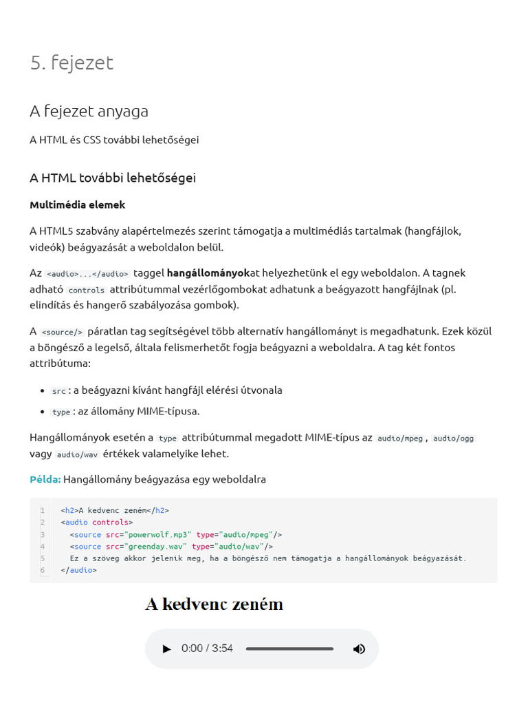 Fejezet - Webtervezés Jegyzet | PDF
