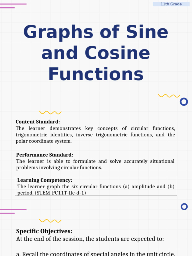 Graphs of Trigonometric Functions | PDF | Trigonometric Functions ...