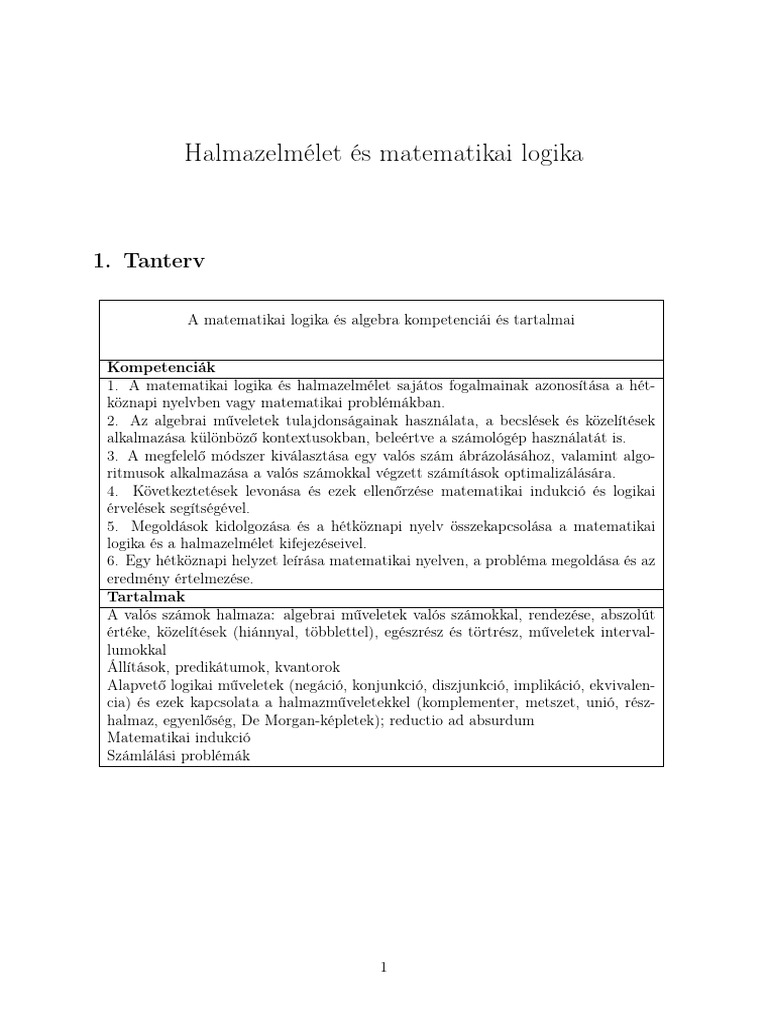Halmazok Es Matematikai Logika | PDF