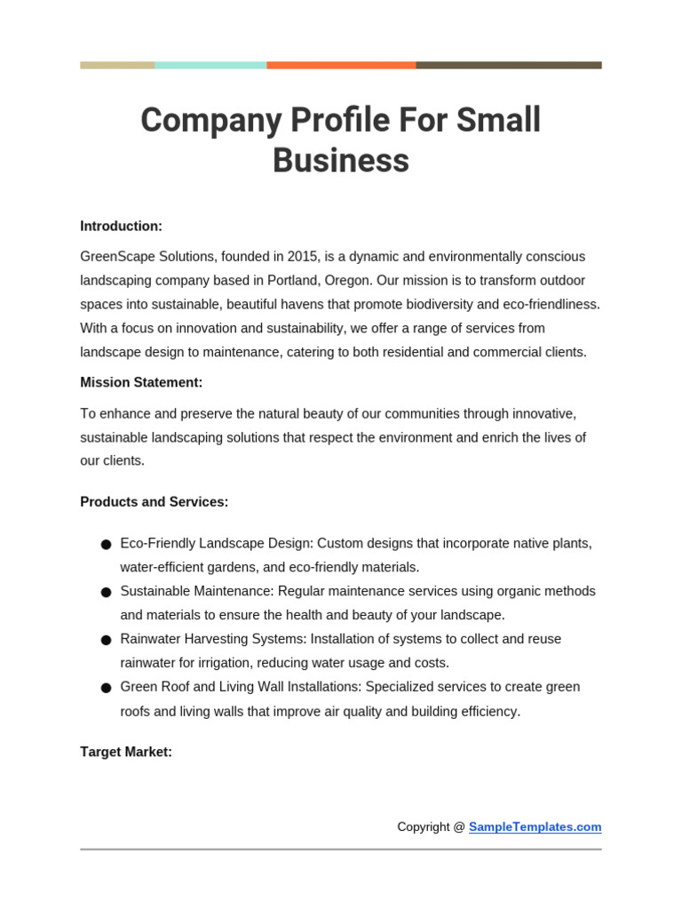 Company Profile for Small Business | PDF | Sustainability | Nature