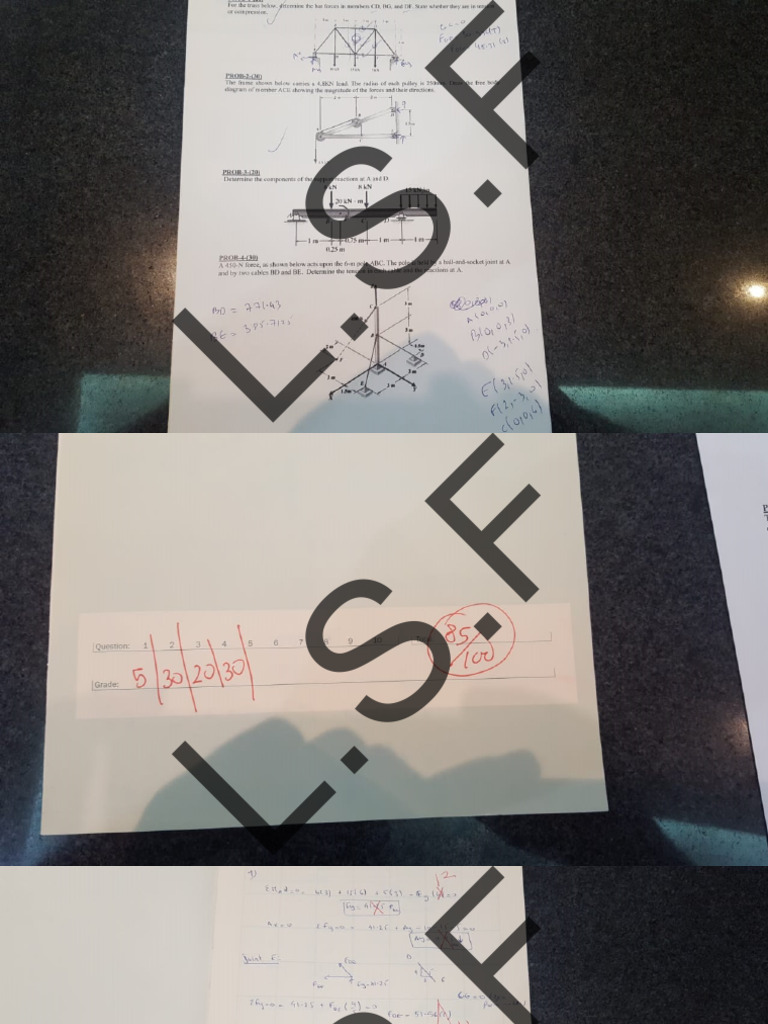 Statics Exam 2 Spring 2019 | PDF