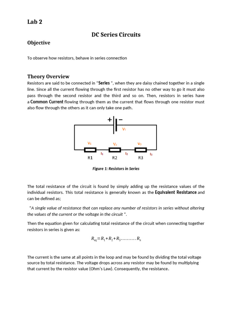 Lab 1 Intro To Lab Equipment and Their Importance | PDF | Resistor ...