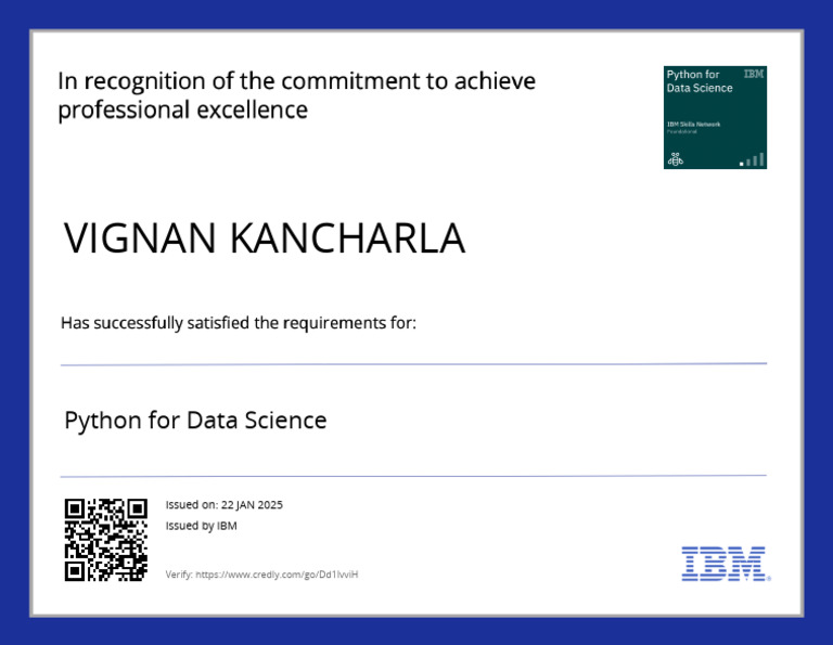 Python for Data Science Certification | PDF