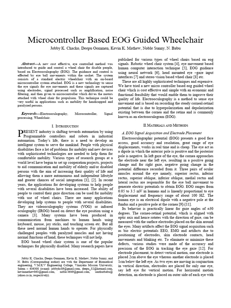 Microcontroller-Based-EOG-Guided-Wheelchair | PDF | Microcontroller | Computer Engineering