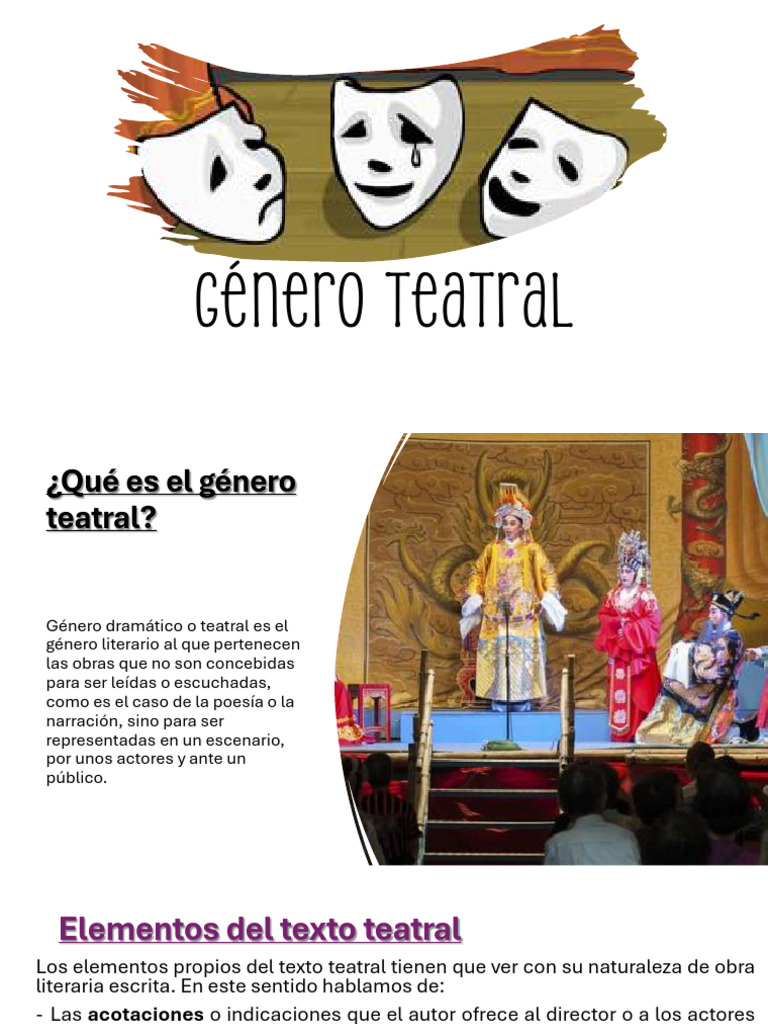 Género Teatral | PDF | Teatro | Entretenimiento