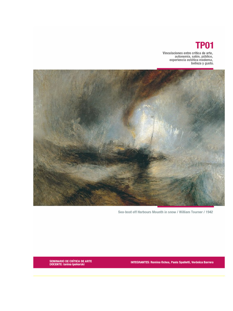 TP01 Ochoa Barrera Spalletti SCA | PDF | Estética | Immanuel Kant