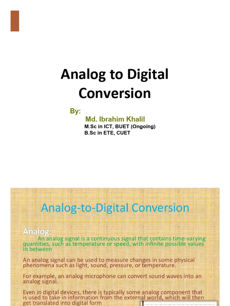 Analog To Digital Conversion | PDF | Sampling (Signal Processing) | Algorithms