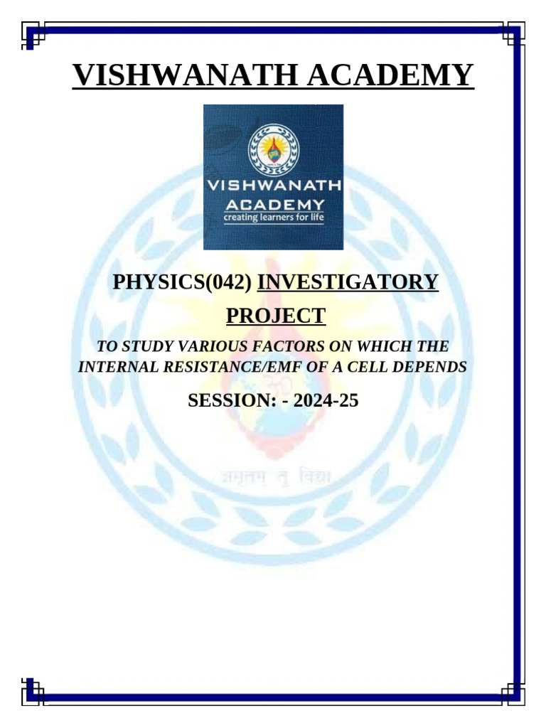PHYSICS PROJECT (2) (2) (1) | PDF | Voltage | Volt