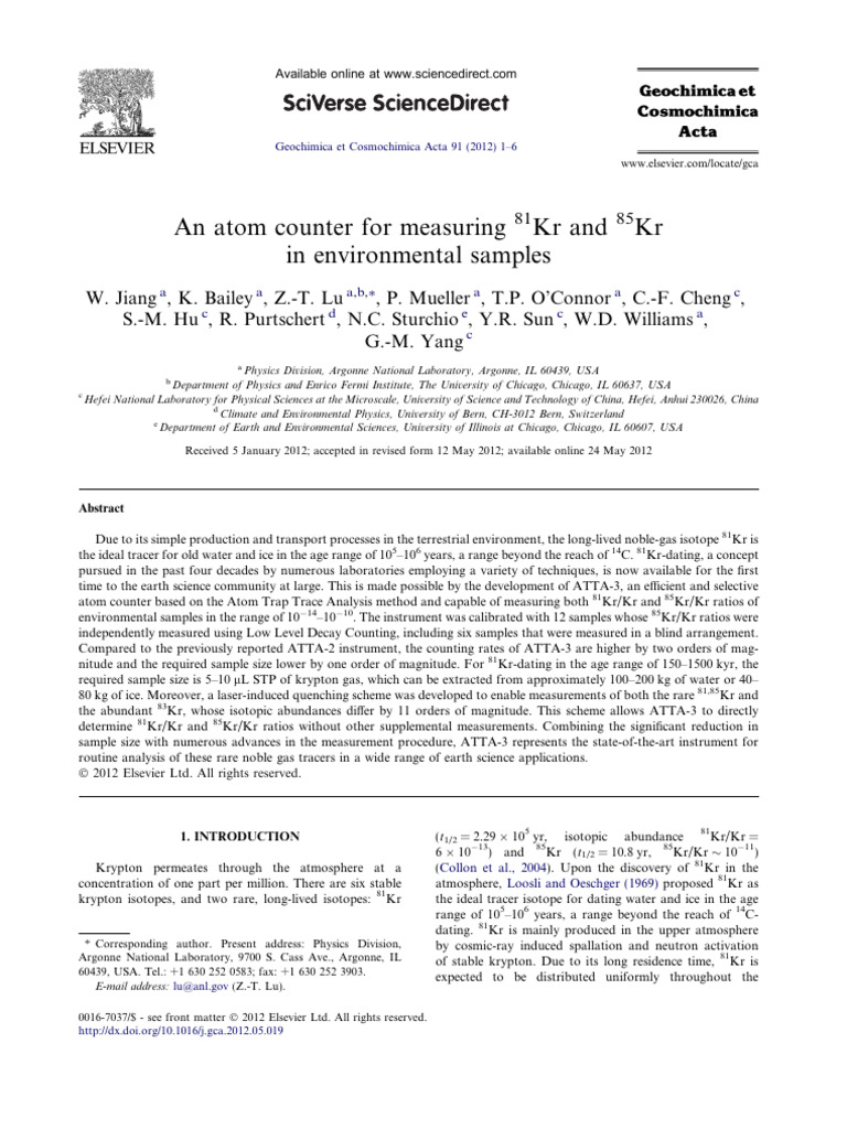 Advanced Atom Counter for 81Kr and 85Kr | PDF | Isotopic Labeling | Atoms