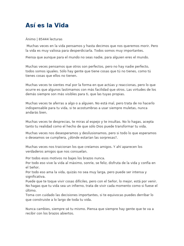 Reflexiones sobre la Vida y el Amor | PDF | Amor