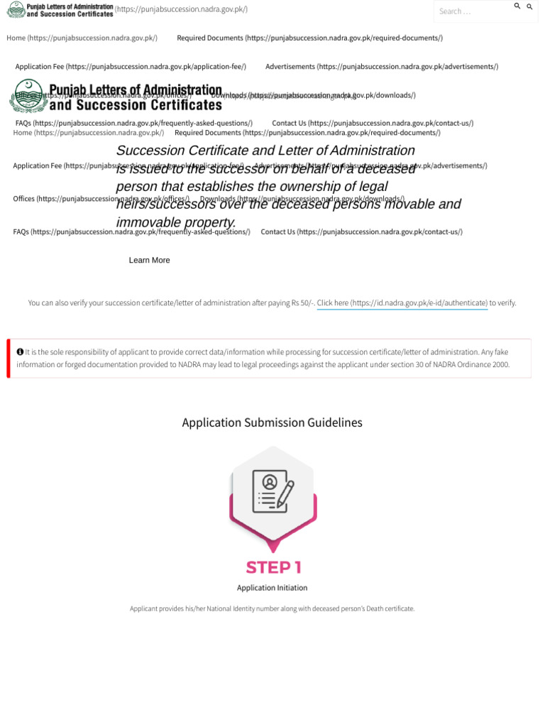 Nadra Succession Certificate Guide Pdf