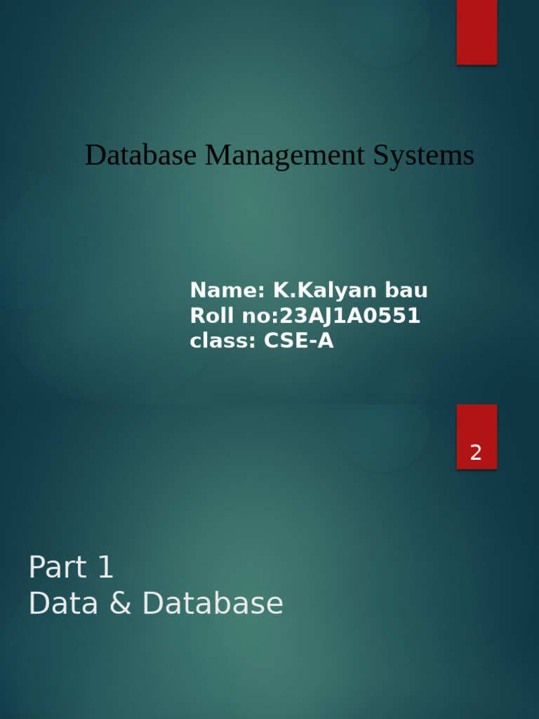 DBMS PPT - 23aj1a0551 | PDF | Databases | Conceptual Model