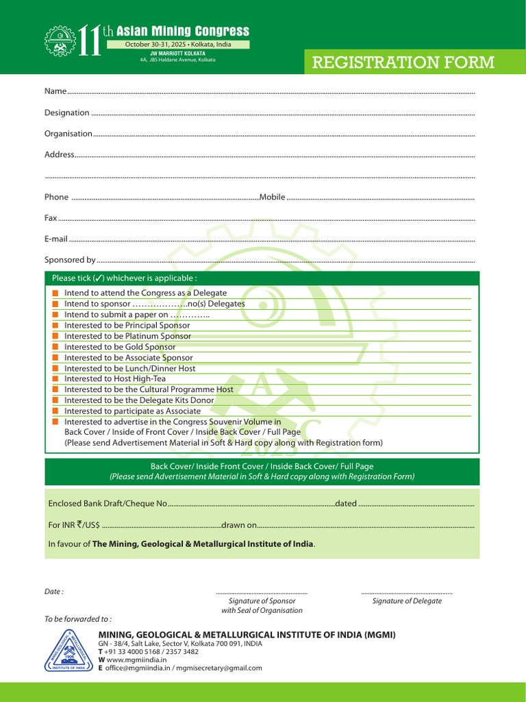 MGMI 11th AMC Registration Form 2025 | PDF