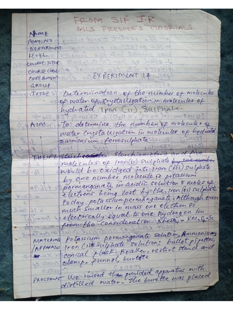 Experiment 14 (Che181 Practical Report) | PDF