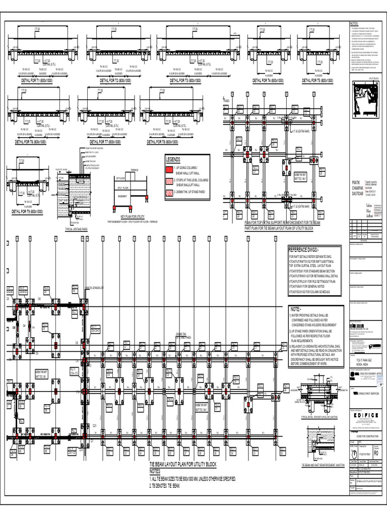 VTC407-UT-TB-01 R0 Tie Beam Layout Plan For Utility Block | PDF | Building Engineering ...