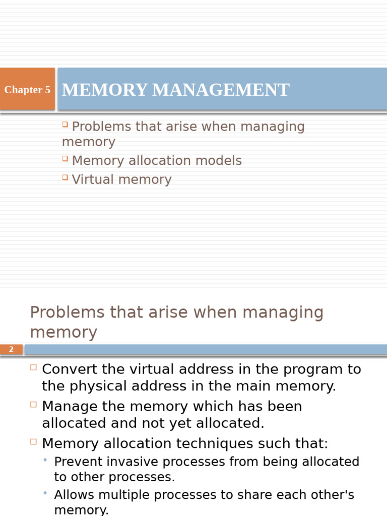Chapter - 05 - Memory Management | PDF | Computer Engineering | Computer Architecture