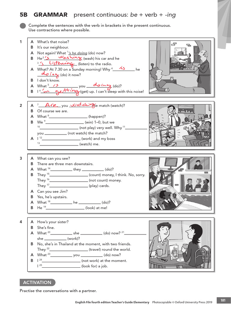 5B Present Continuous | PDF