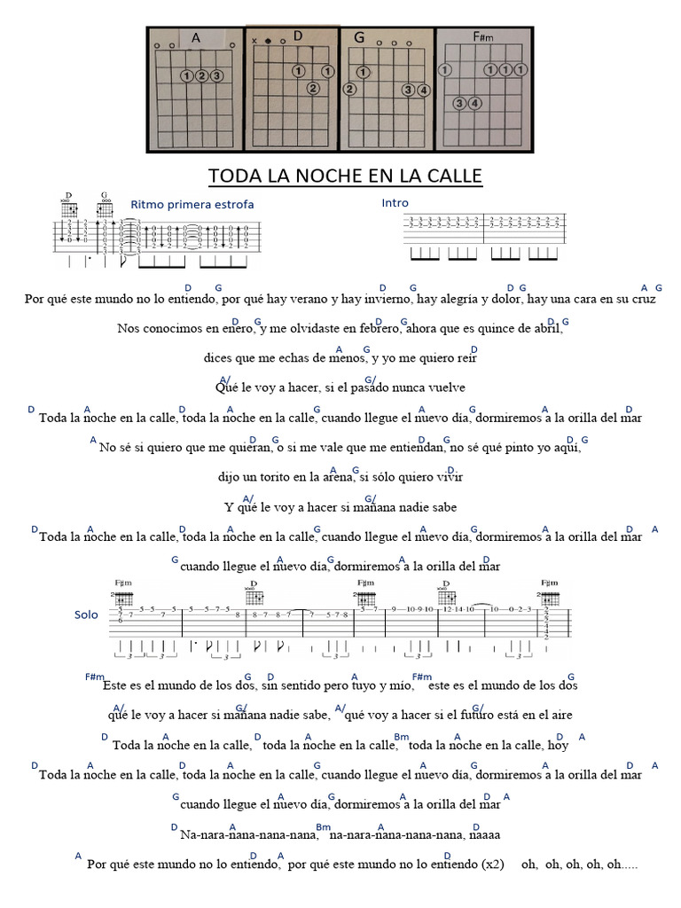 AMARAL - Toda La Noche en La Calle | PDF