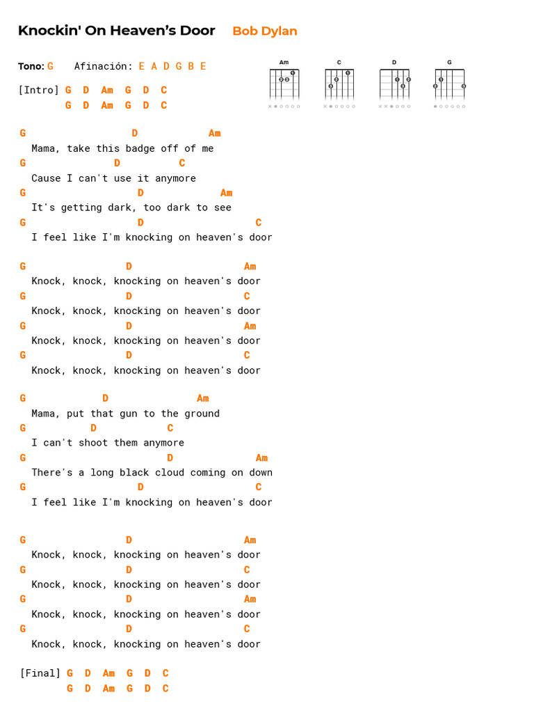 BOD DYLAN - Knocking Heavens Door | PDF
