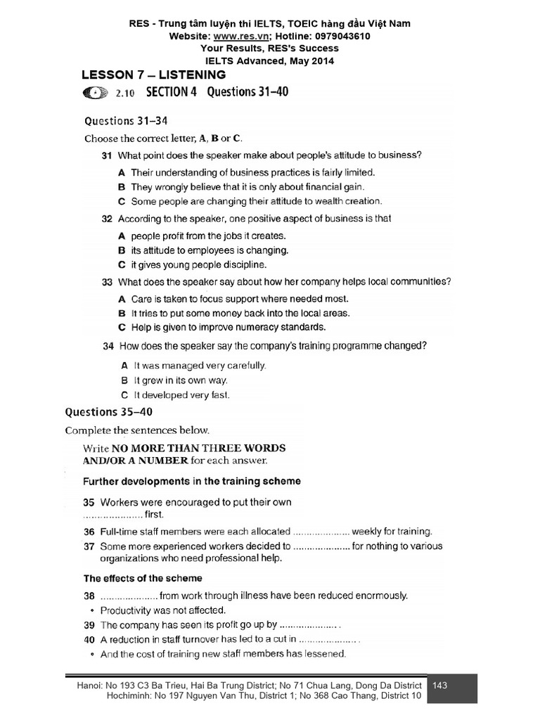 Lesson 7 Listening | PDF