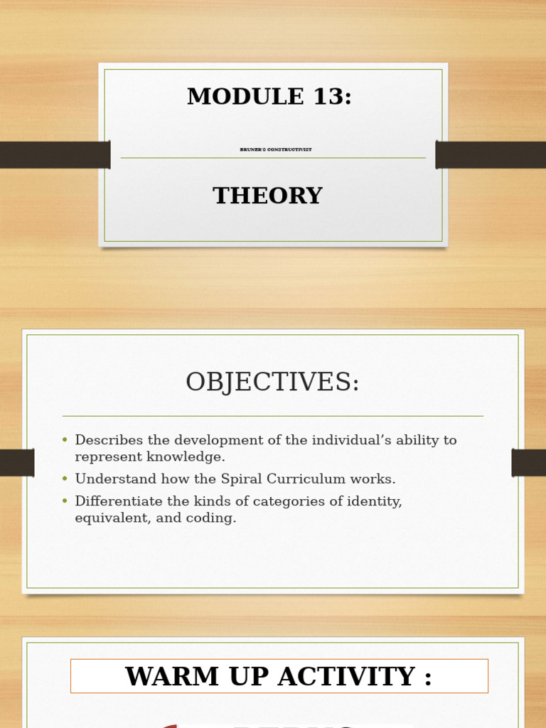 Bruner's Constructivist Theory Overview | PDF | Constructivism (Philosophy Of Education) | Learning