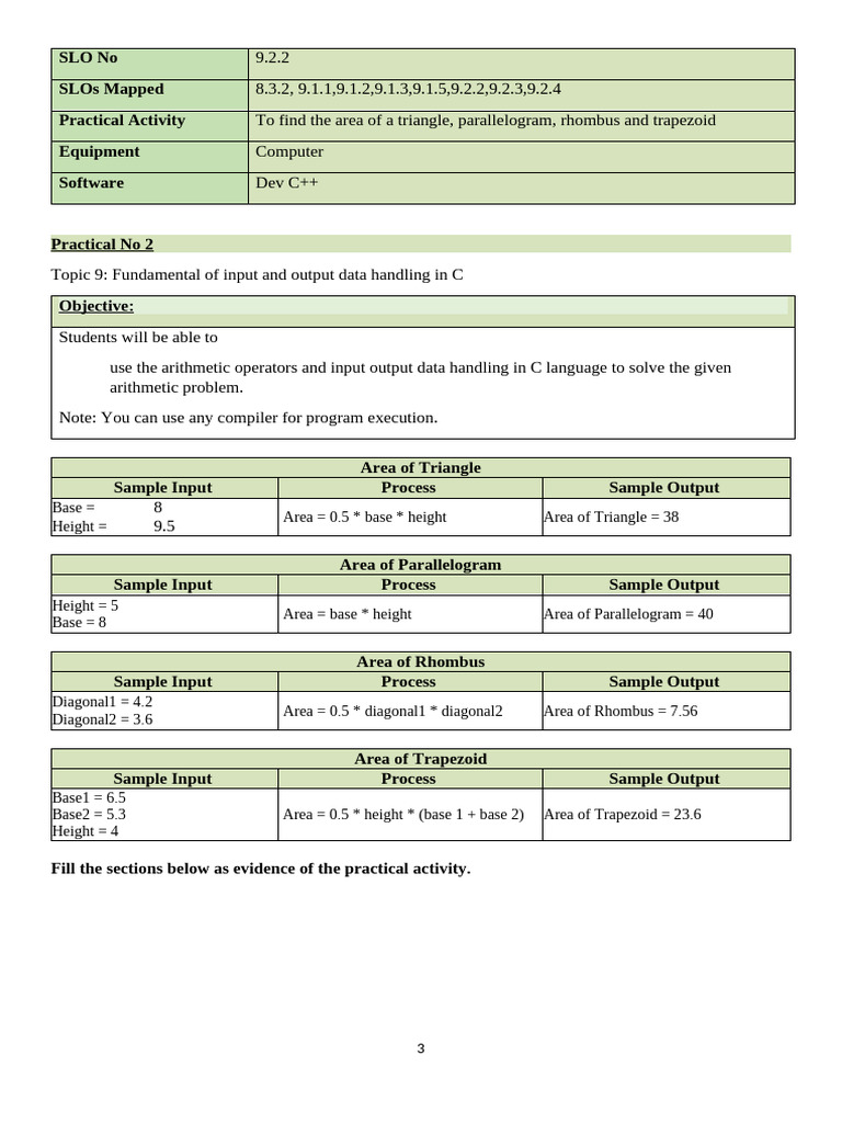 Anoosh Murad Fidai Practical 2 | PDF | Area | Computer Science