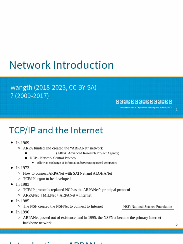 01_Network_Introduction | PDF | Internet Protocol Suite | Internet Protocols
