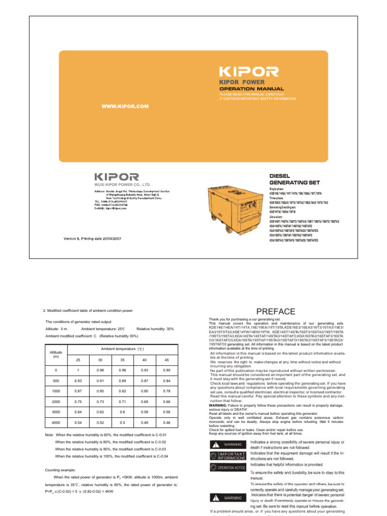 Truper 10000 Watts Generator Manual | PDF | Transformer | Power Supply