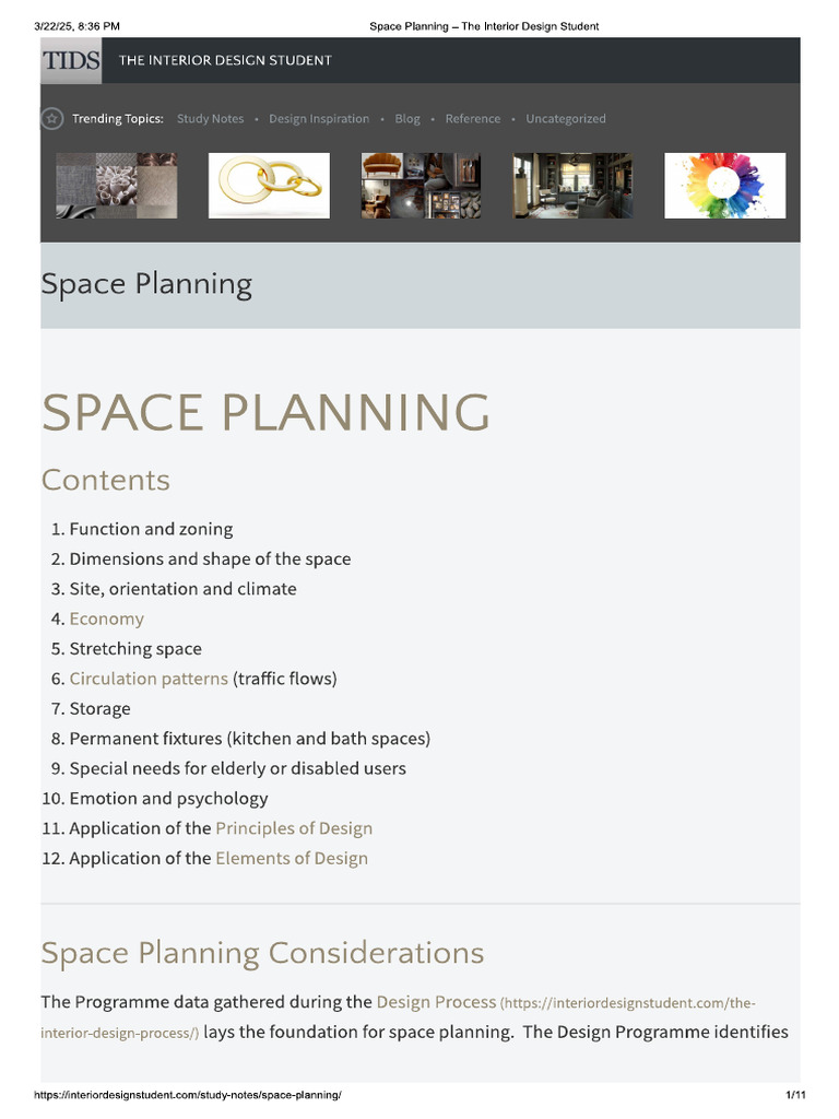 Space Planning TIDS | PDF