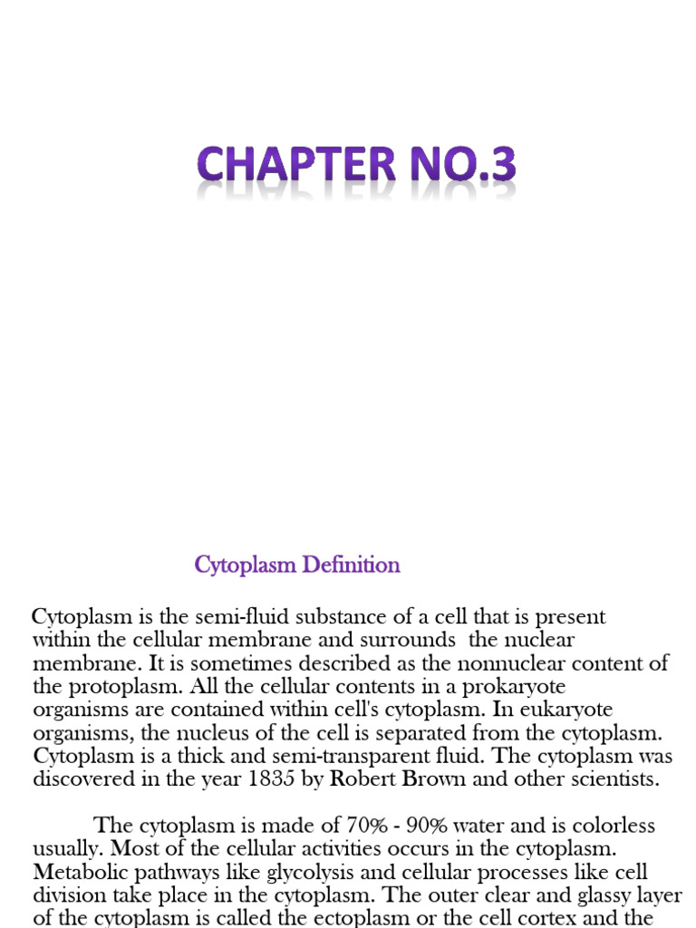 Understanding Cytoplasm: Definition & Functions | PDF | Cytoplasm | Cytosol