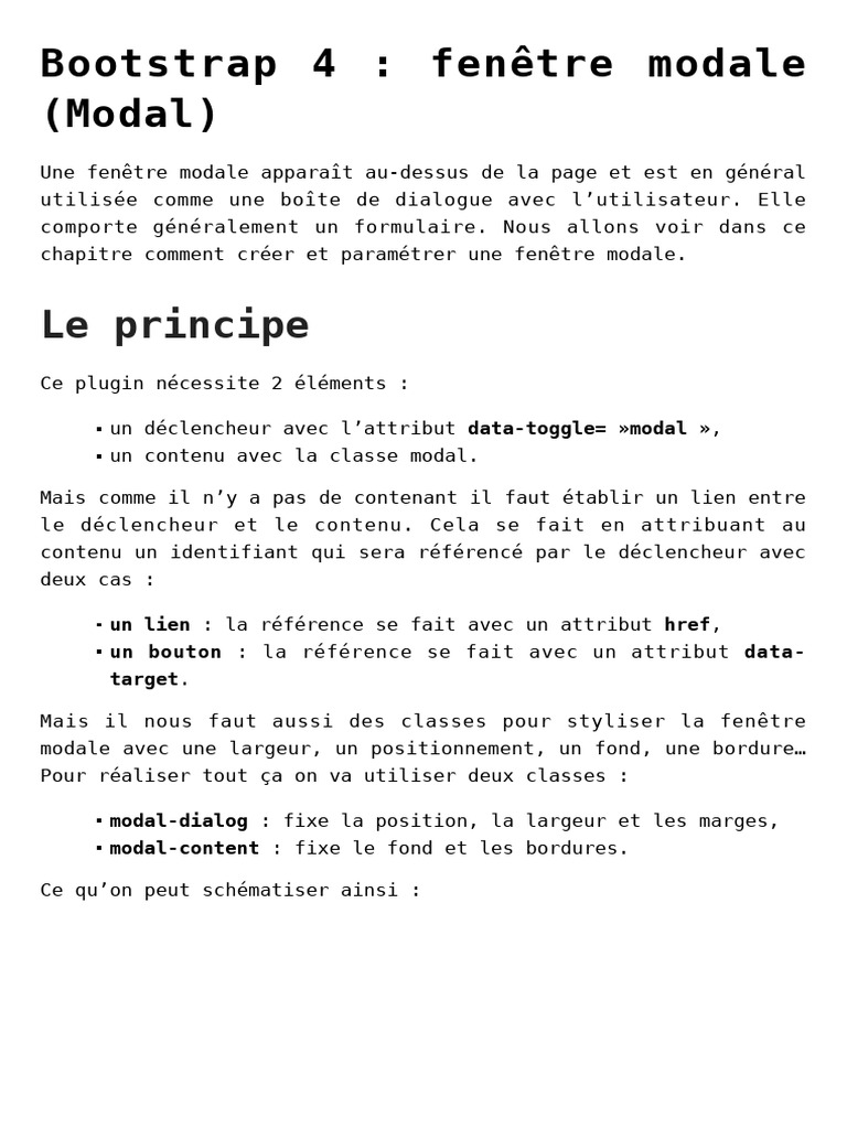 Création d'une fenêtre modale Bootstrap 4 | PDF